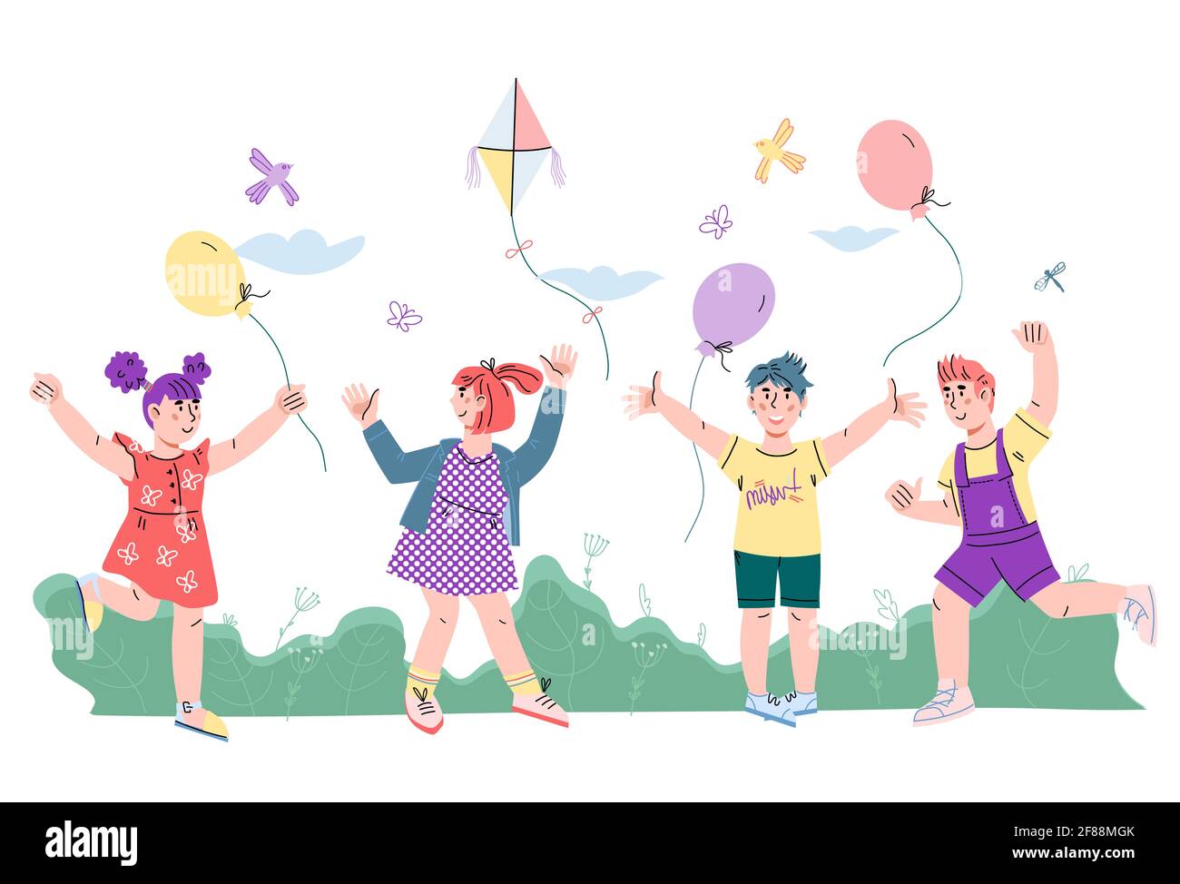 Kinder spaß im freien Stock-Vektorgrafiken kaufen - Alamy