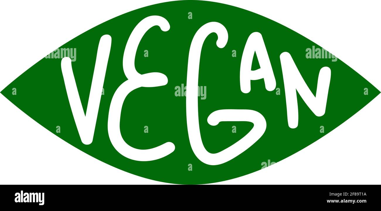 Vector Farbe vegan Logo oder Zeichen. Abzeichen für gesunde ...