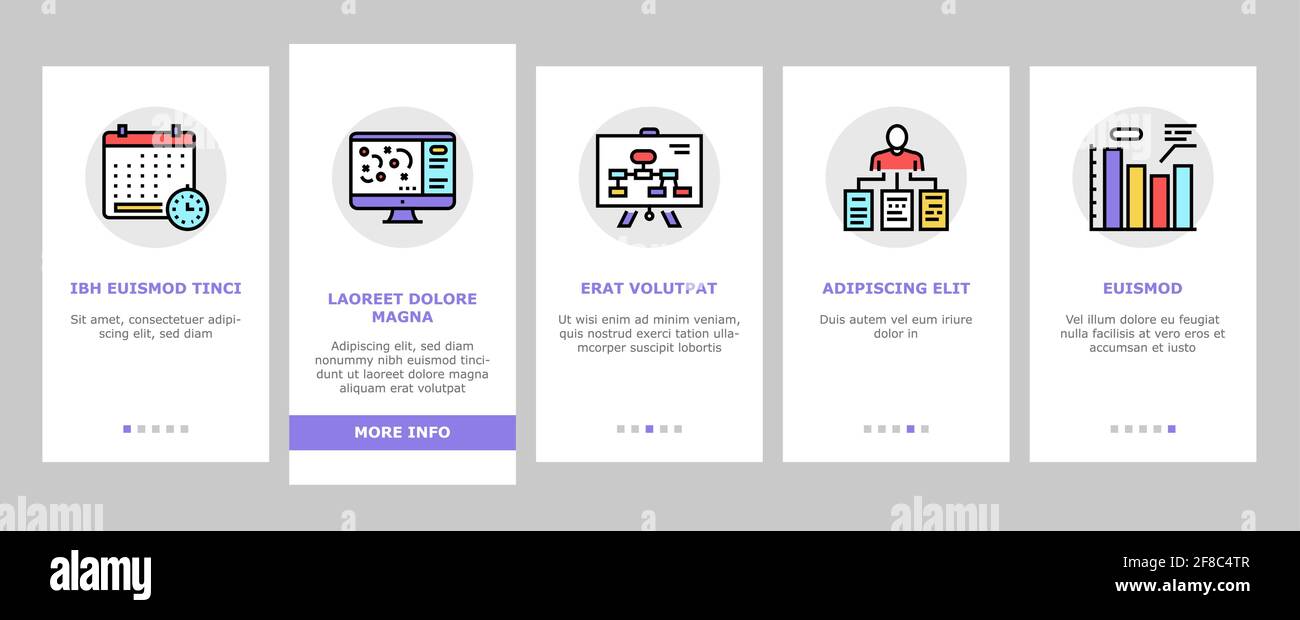Planung Des Arbeitsprozesses Symbole Für Die Aufnahme Vektor Festlegen ...