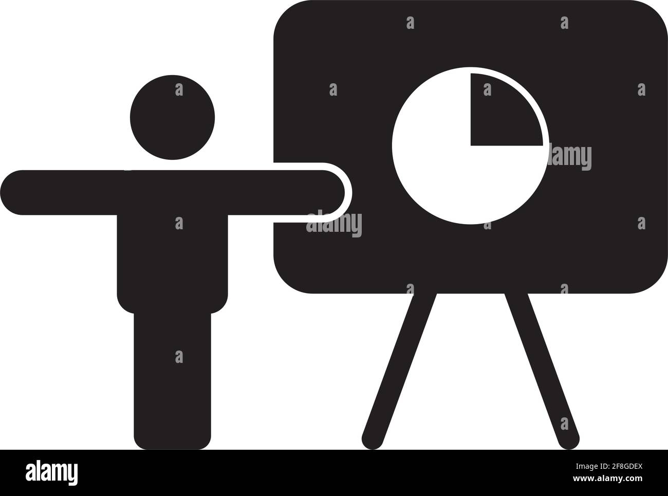 Präsentation Symbol Vektor männliche Person mit Vorstand für ...