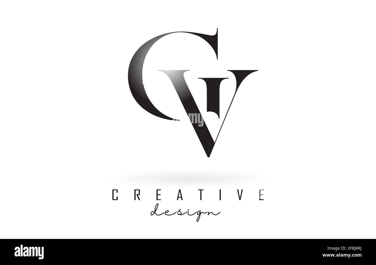 GV g vletter Design Logo-Logo-Konzept mit Serifenschrift und elegantem ...