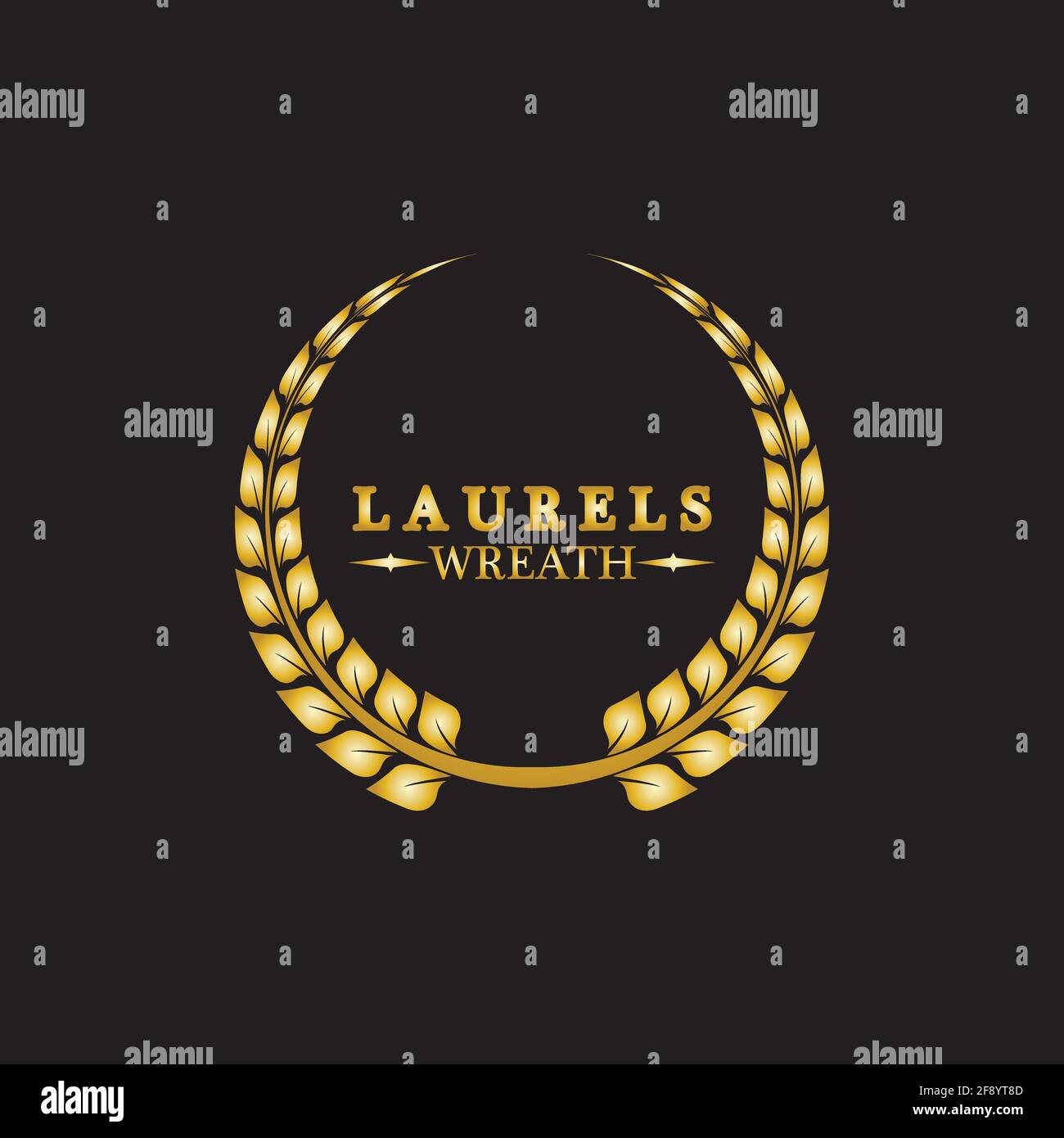 Goldener Lorbeerkranz. Symbol des Sieges und der Errungenschaft ...