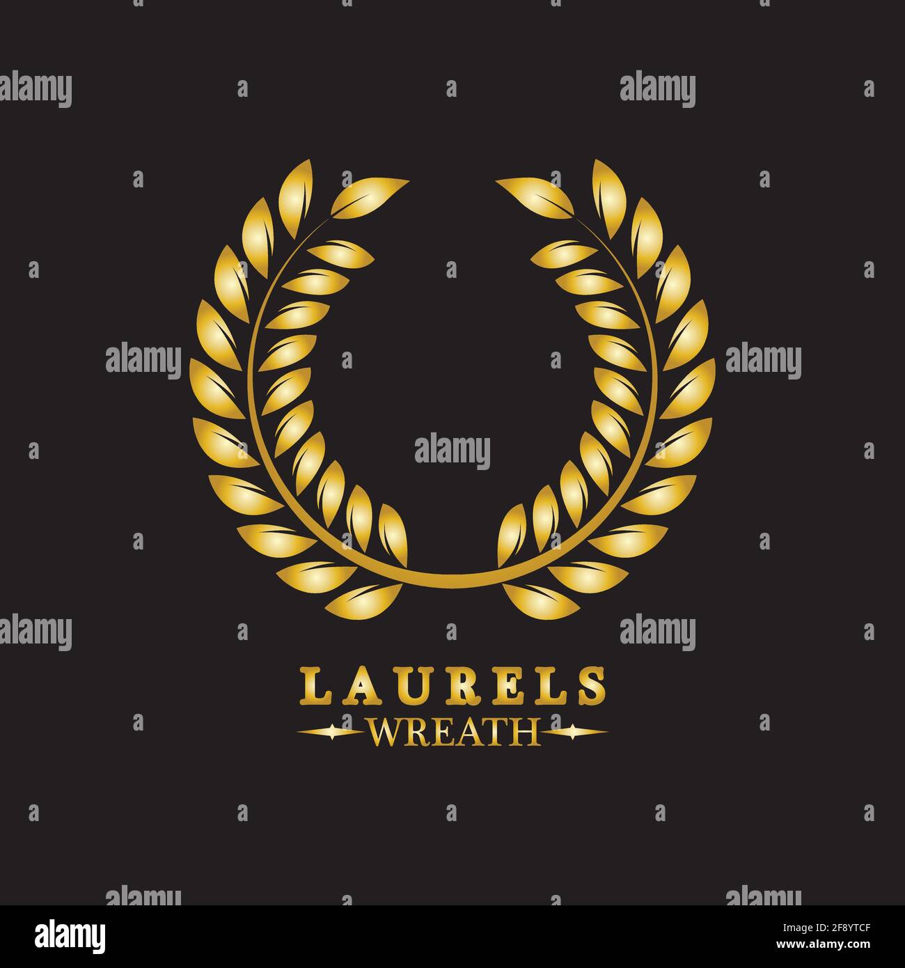 Goldener Lorbeerkranz. Symbol des Sieges und der Errungenschaft ...
