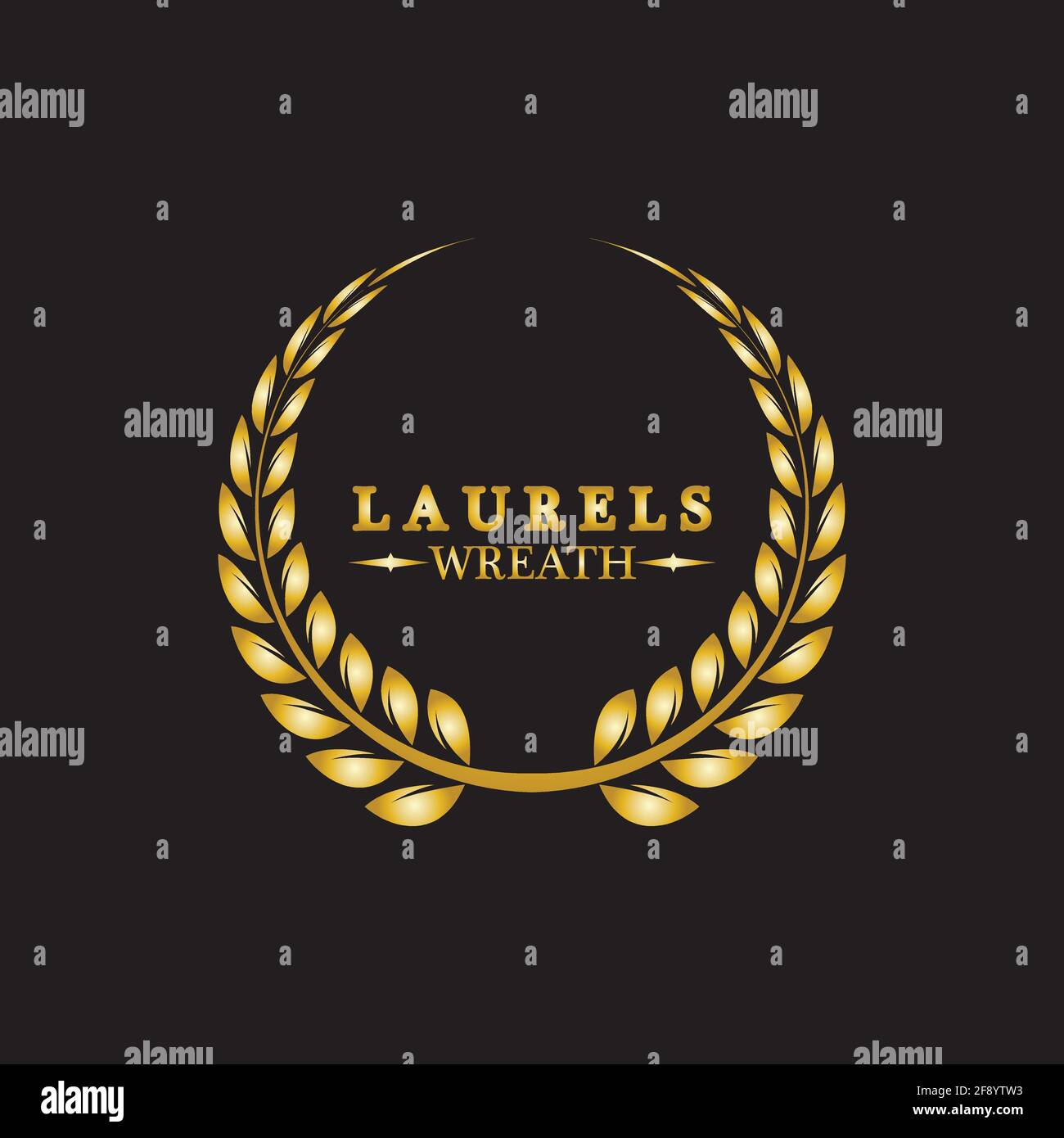 Goldener Lorbeerkranz. Symbol des Sieges und der Errungenschaft ...