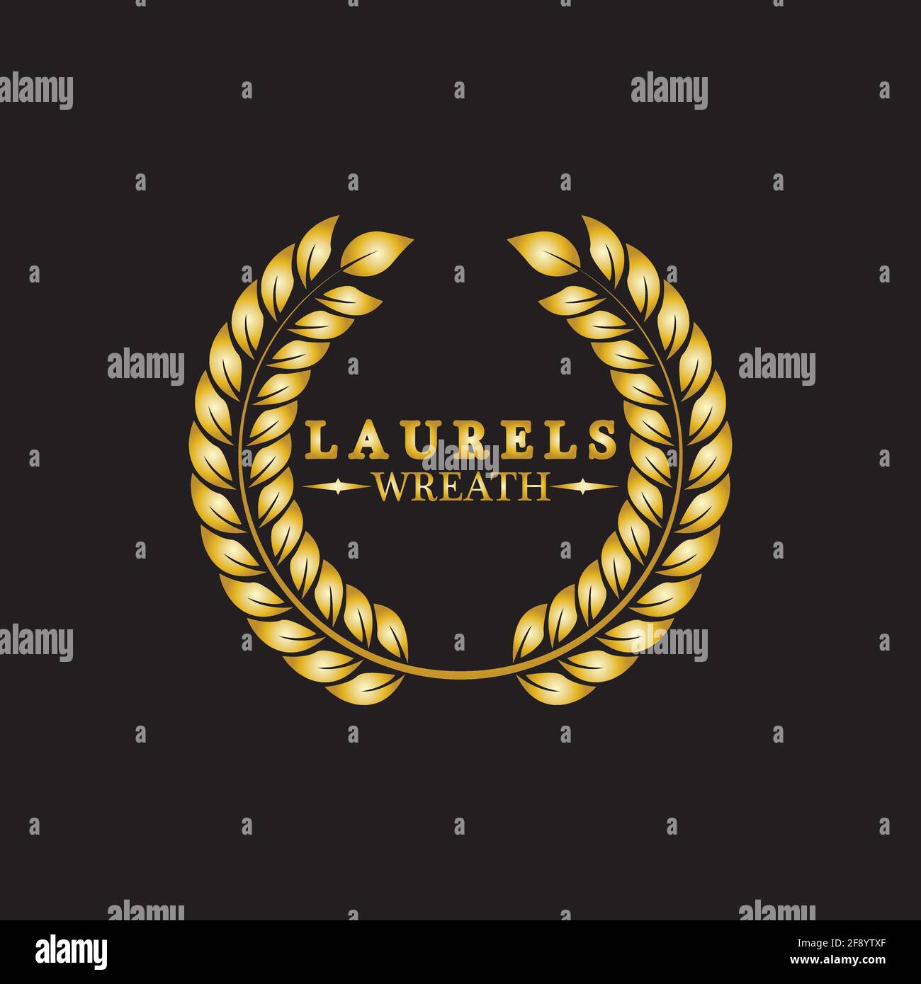 Goldener Lorbeerkranz. Symbol des Sieges und der Errungenschaft ...