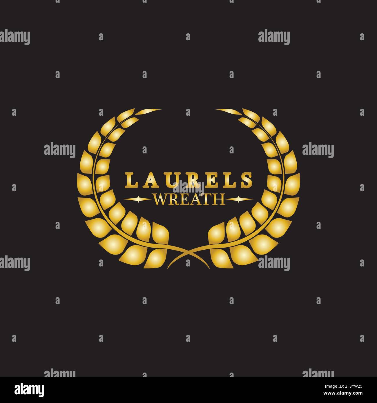Goldener Lorbeerkranz. Symbol des Sieges und der Errungenschaft ...