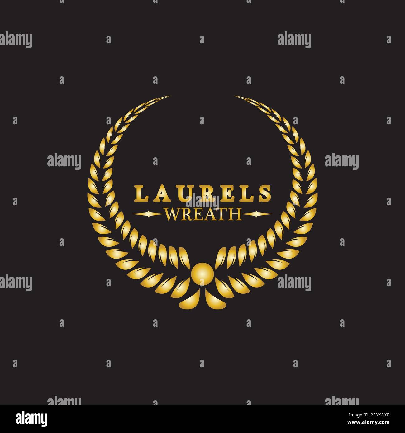 Goldener Lorbeerkranz. Symbol des Sieges und der Errungenschaft ...