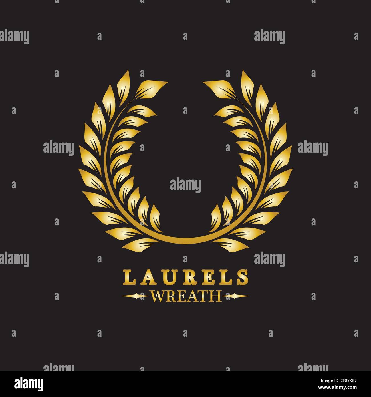 Goldener Lorbeerkranz. Symbol des Sieges und der Errungenschaft ...