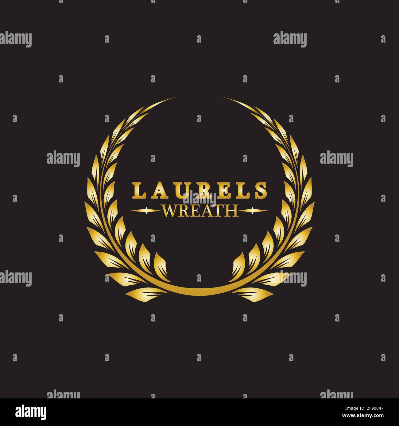 Goldener Lorbeerkranz. Symbol des Sieges und der Errungenschaft ...