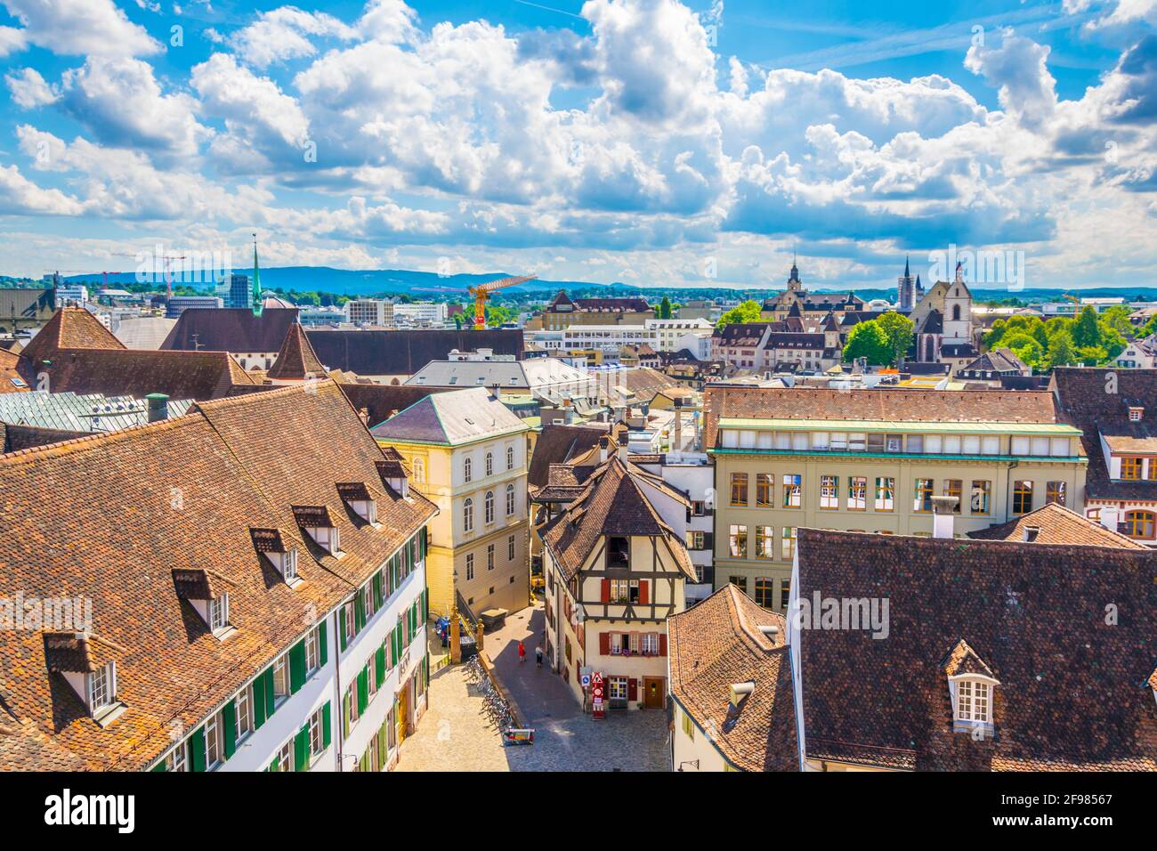 Luftaufnahme der Altstadt von Basel, Schweiz Stockfotografie - Alamy