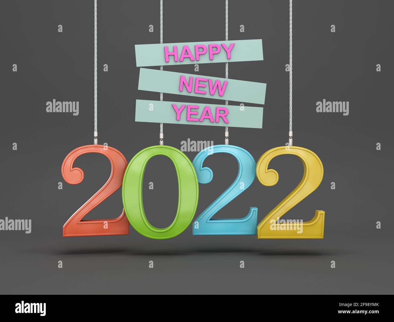 Neues Jahr 2022 Kreatives Design-Konzept mit - 3D gerendert Bild ... Neues Jahr 2022 Kreatives Design-Konzept mit - 3D gerendert Bild ...