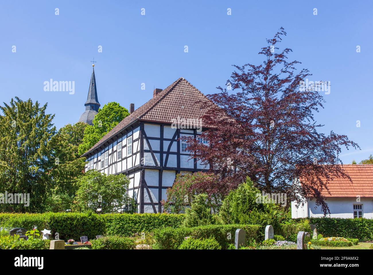 Fachwerkhaus, Kirche, Stemwede-Levern, Gemeinde Stemwede, Nordrhein ...