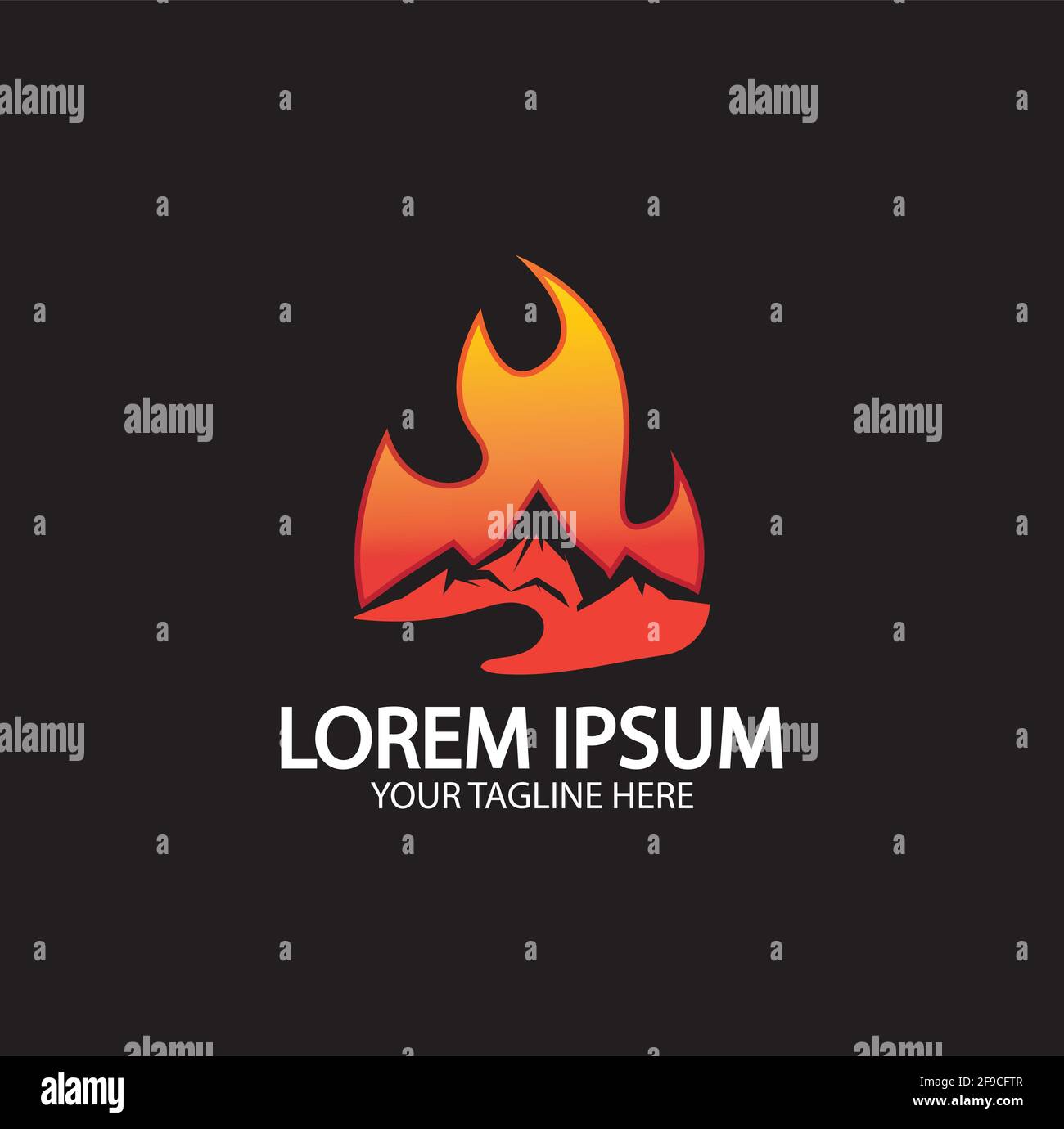 Mountain Fire Logo Vektor, Berg Vektor, Feuer Vektor, einfaches Berg ...