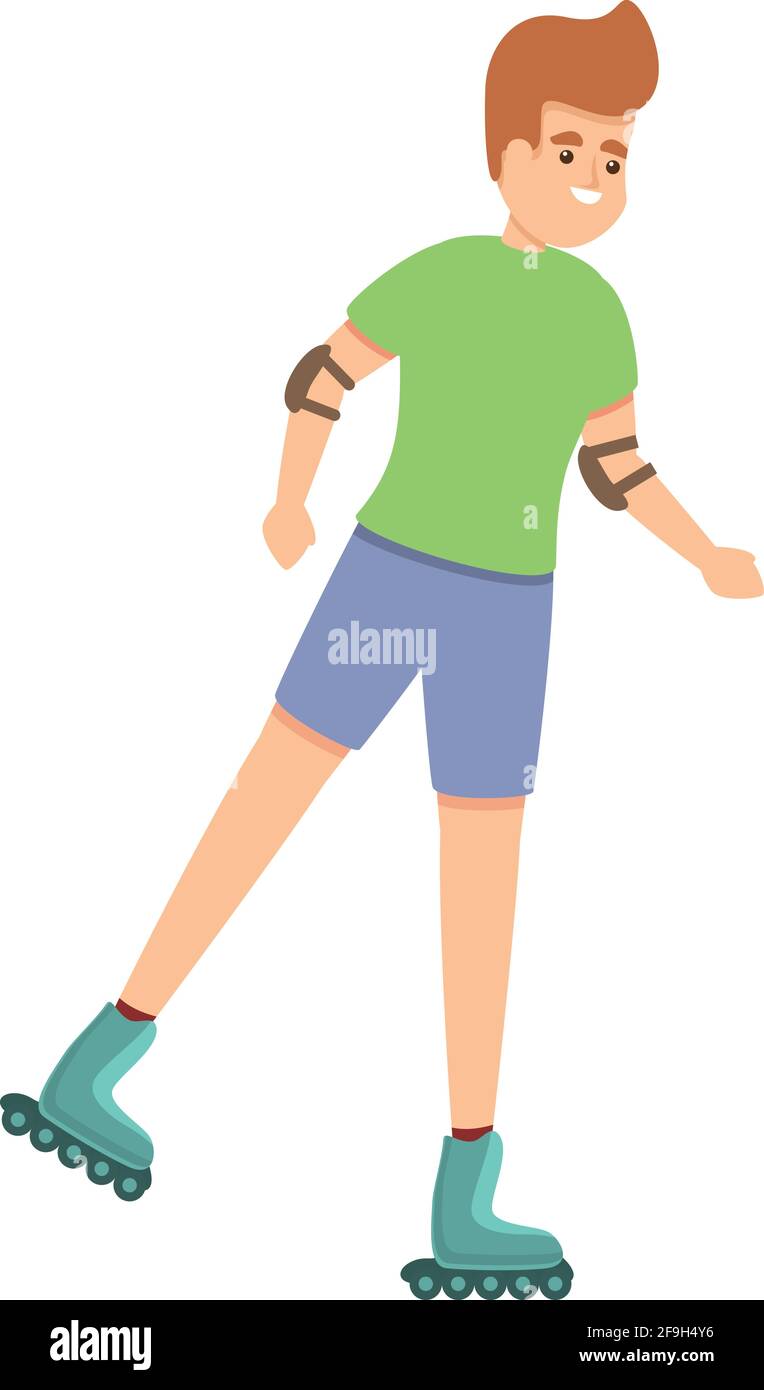 Boy Lifestyle Rollerblading-Symbol. Cartoon von Boy Lifestyle ...