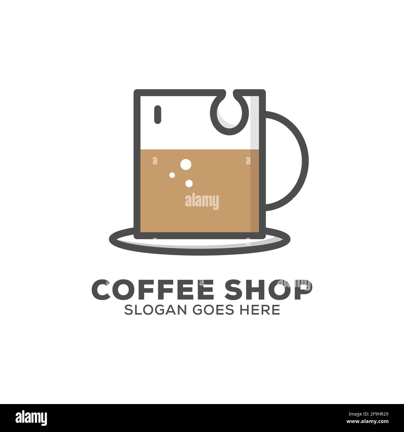 Flaches Design Kaffeetasse Logo, Umriss Coffee Shop Logo Vorlage ...