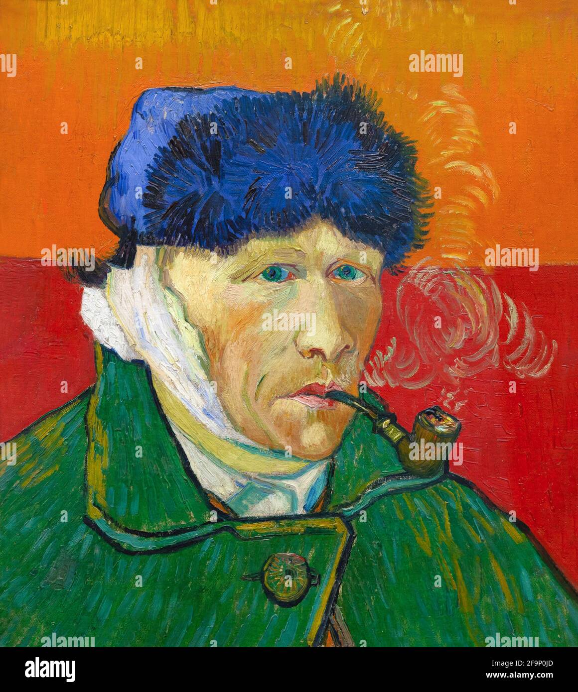 Selbstporträt mit verbundenem Ohr und Pfeife, Vincent van Gogh, 1889 ...