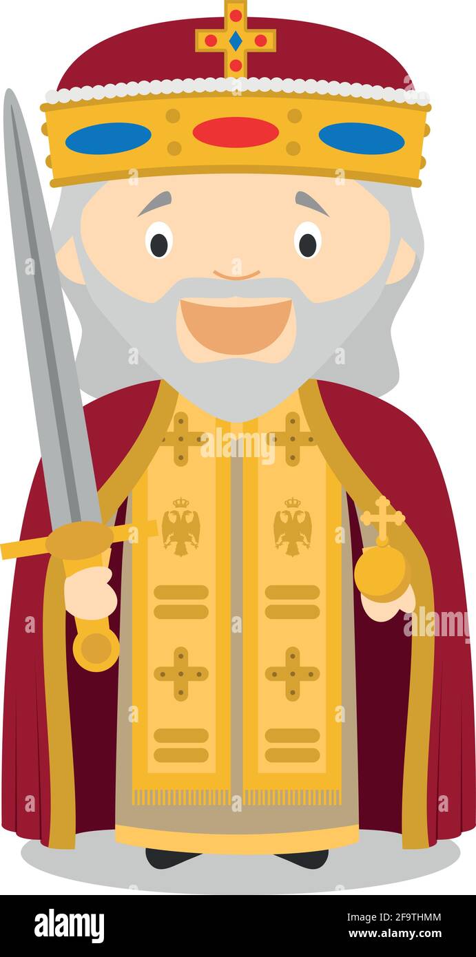 Charles I. der große (Karl der große) Zeichentrickfigur. Vektorgrafik ...