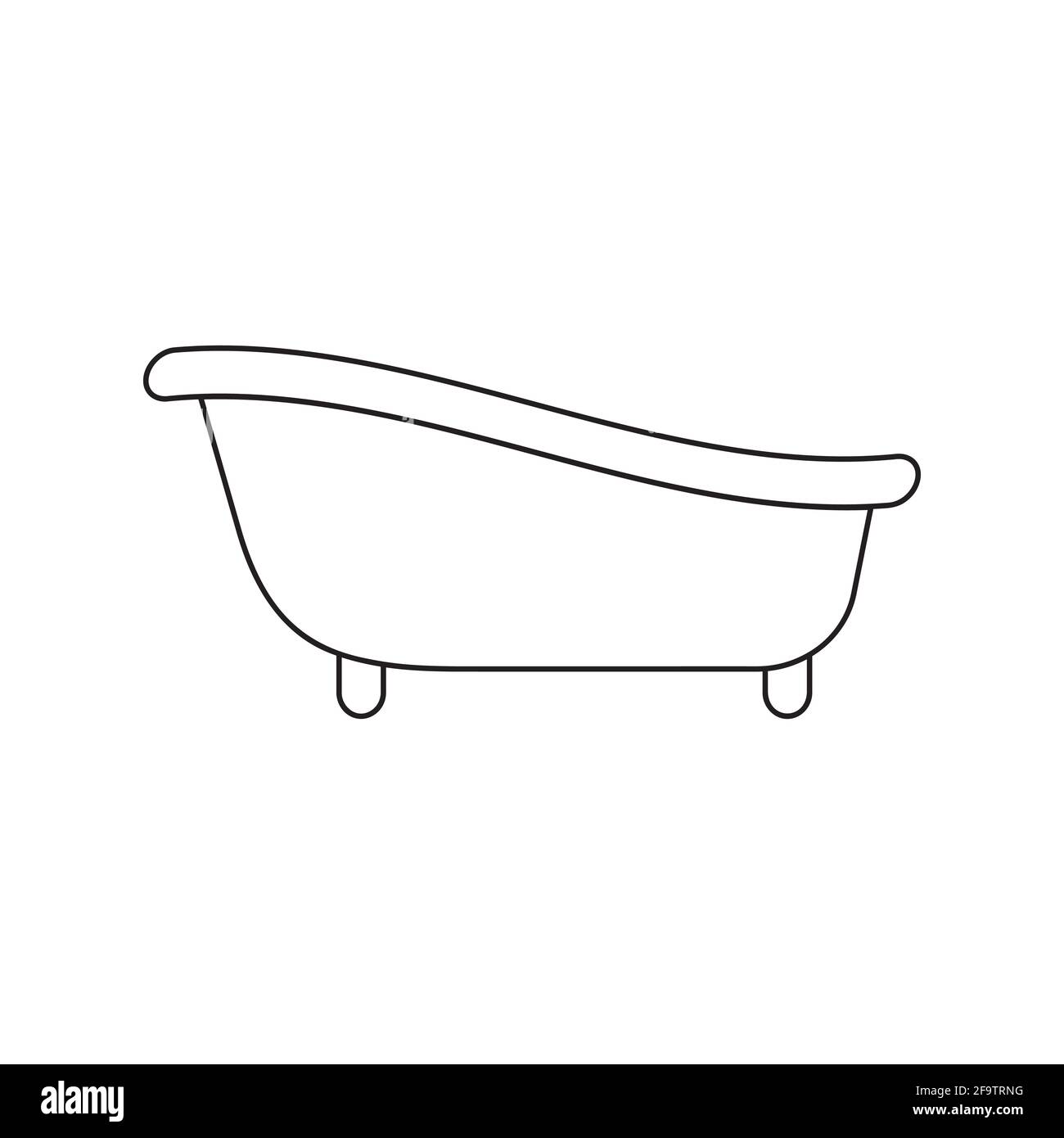 Symbol für die Badewanne. Bad Piktogramm isoliert auf weißem ...