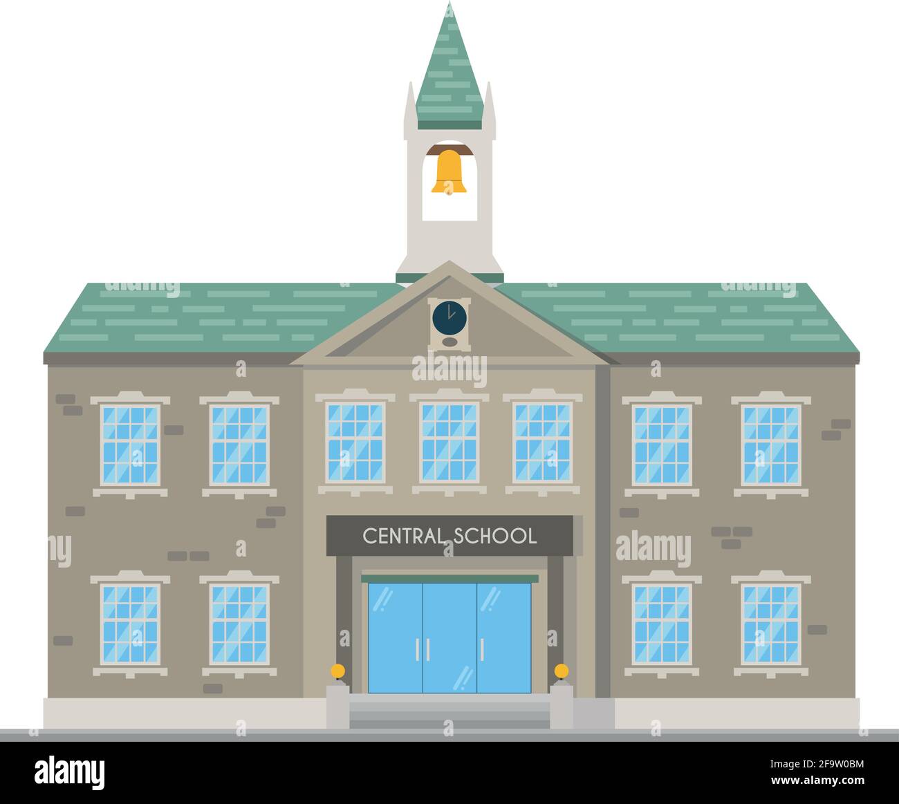 School building cartoon vector graphic -Fotos und -Bildmaterial in ...