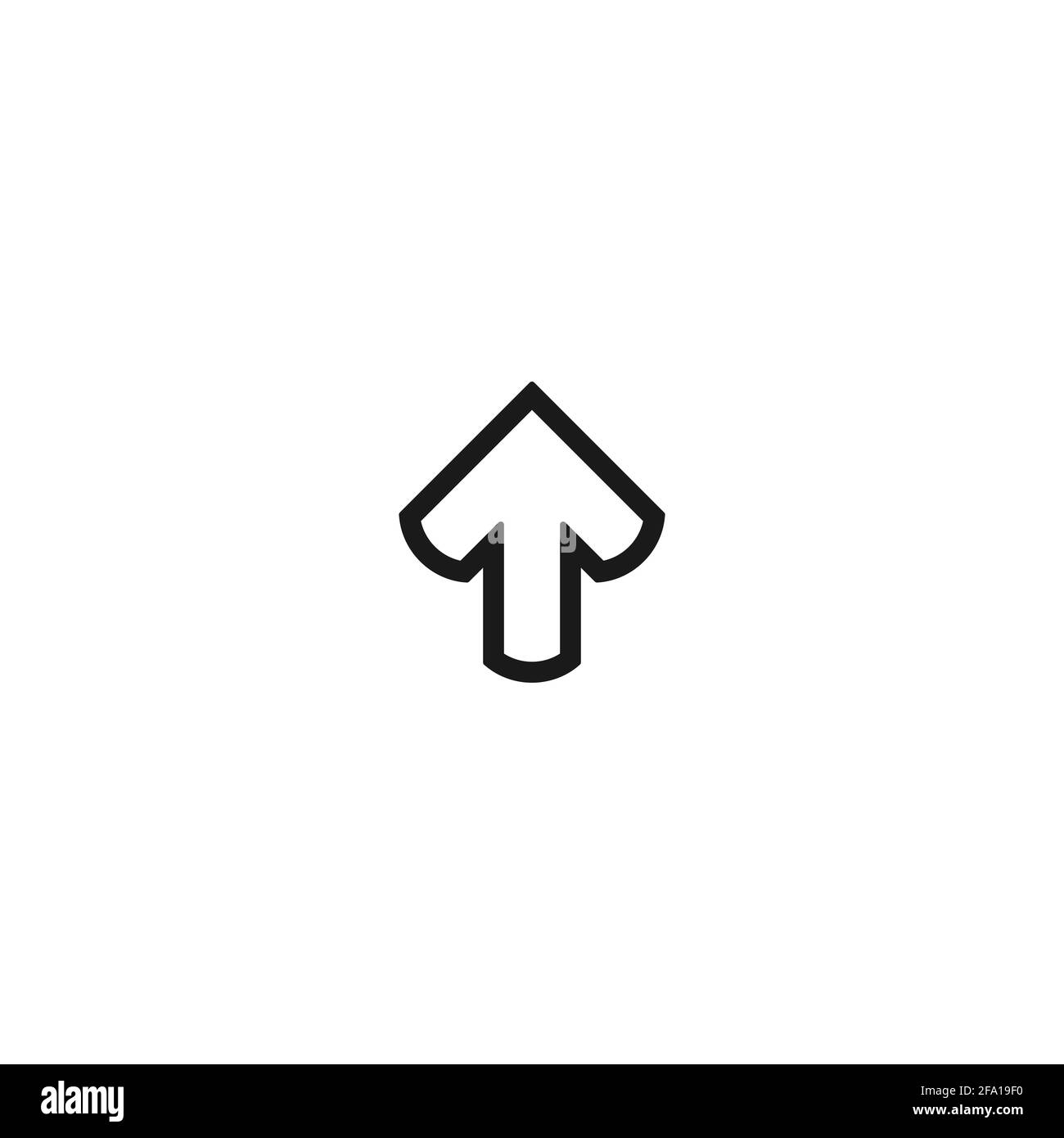 Symbol für schwarzen Pfeil nach oben. Isoliert auf Weiß. Upload-Symbol ...