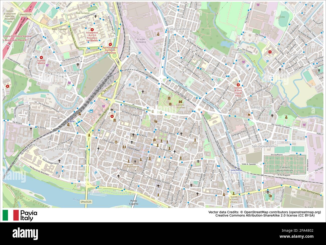 Pavia Karte Vektor Stockfotos und -bilder Kaufen - Alamy