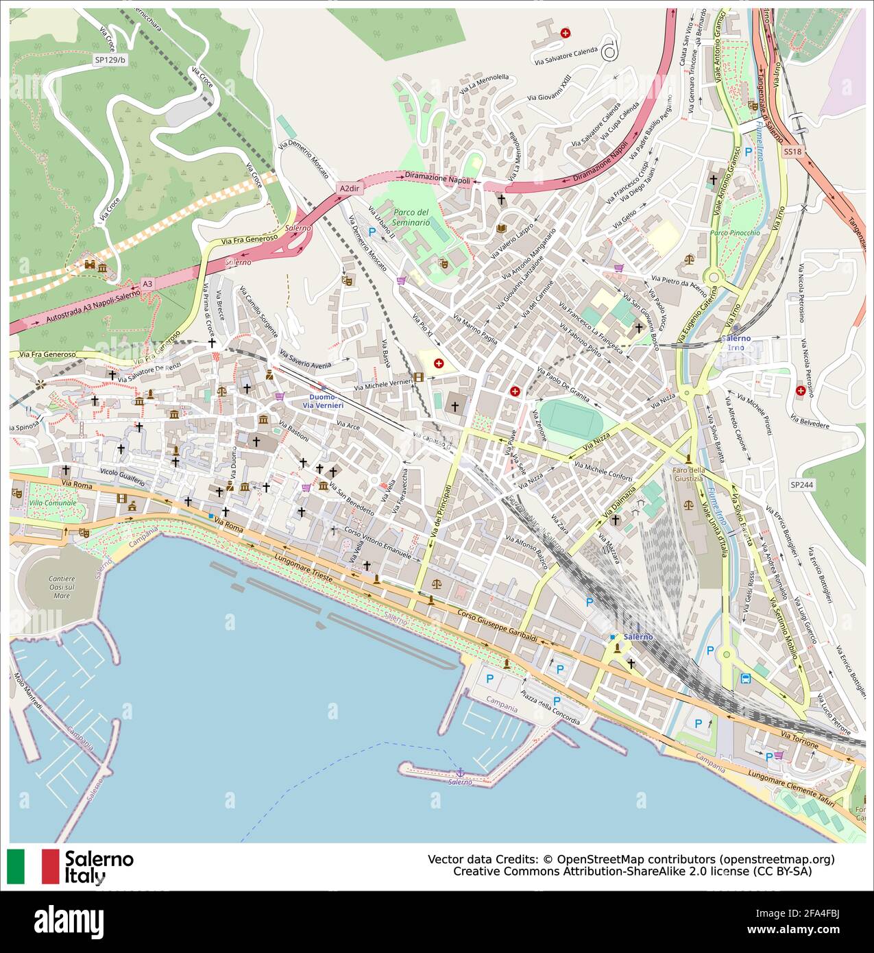 Salerno map Stock-Vektorgrafiken kaufen - Alamy