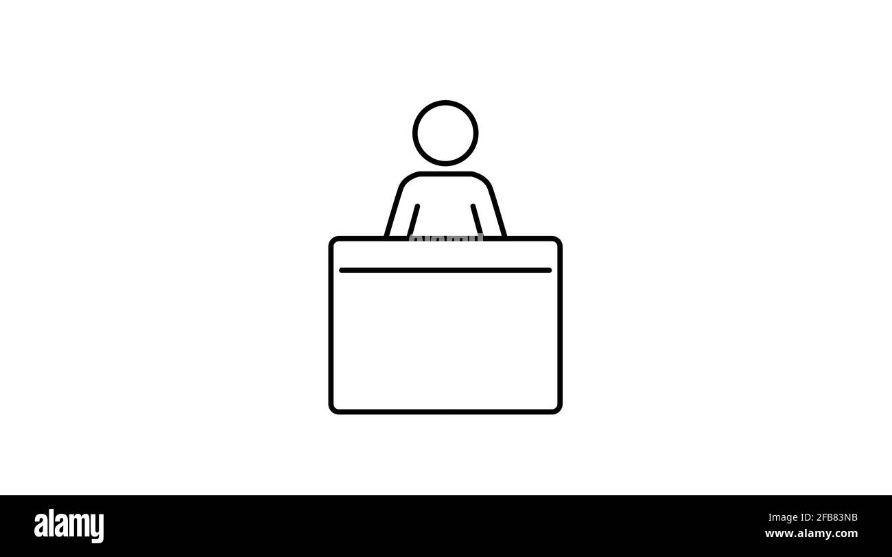 Empfangssymbol. Vektor isolierte Schwarz-Weiß-Illustration Stock ...