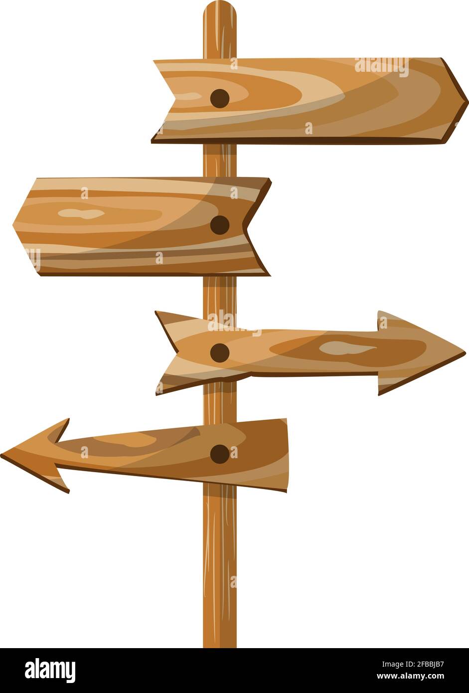 Wegweiser aus Holz. Vector Way Holz Richtungspfeilbrett Schilder ...