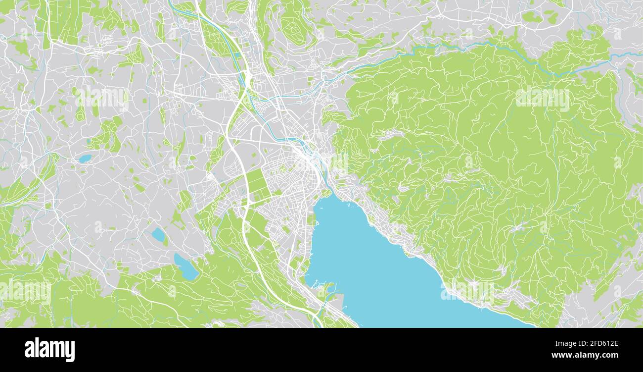 Städtischer Vektor Stadtplan von Thun, Schweiz, Europa Stock ...