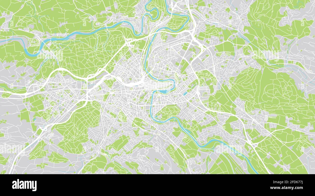 Städtischer Vektor Stadtplan von Bern, Schweiz, Europa Stock ...
