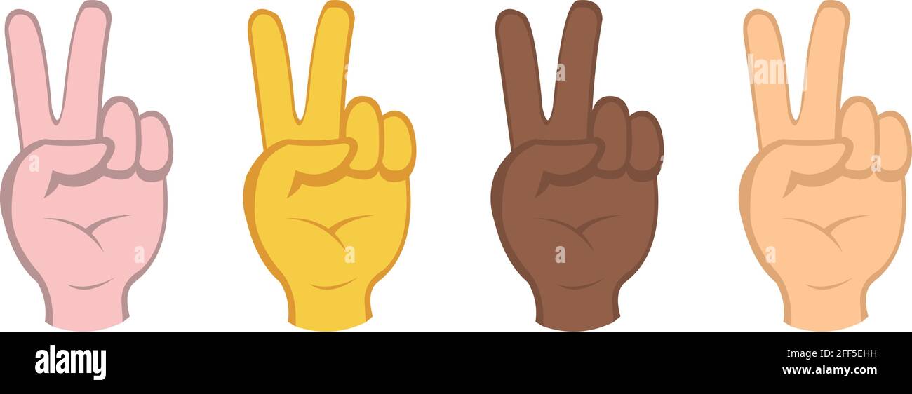 Vektor-Illustration von Emoticons der Hände, die das Symbol von Liebe ...