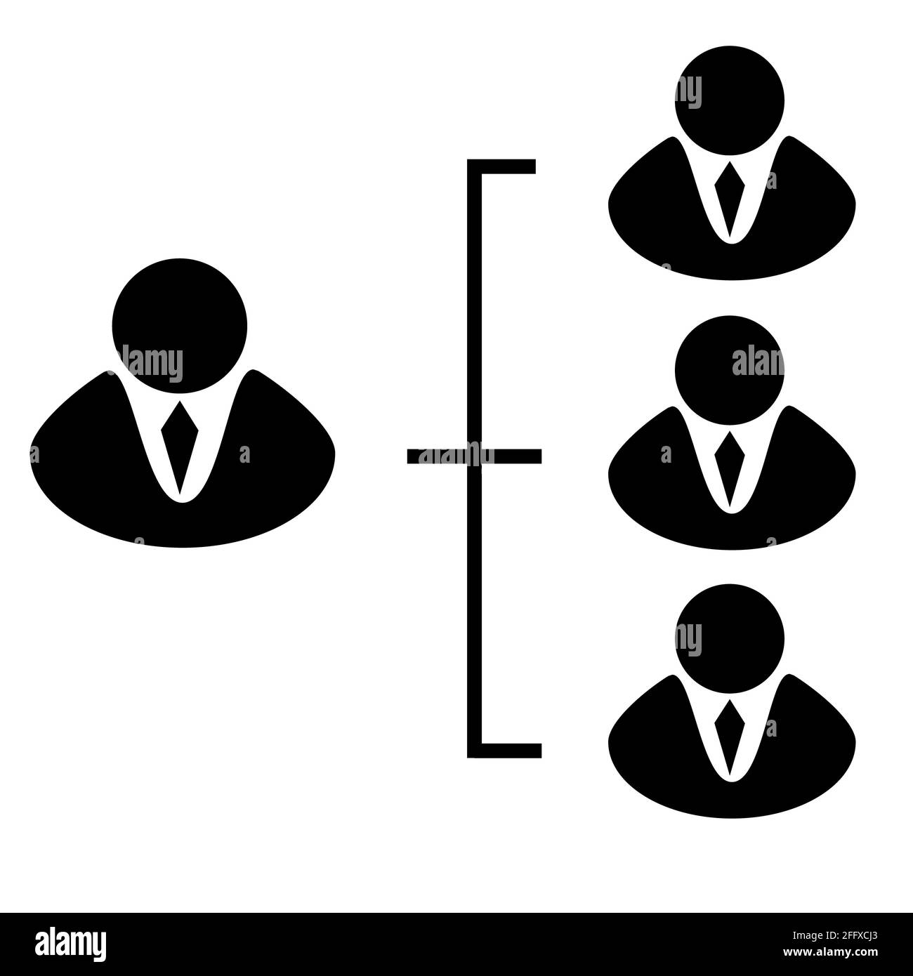 Management-Symbol auf weißem Hintergrund. Eine Gruppe von Menschen ...
