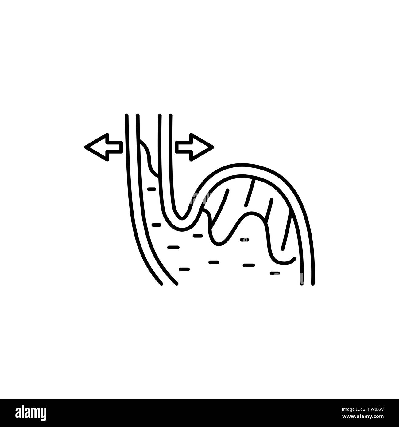 GERD-Symbol für farbige Linie. Gastroösophageale Refluxkrankheit ...