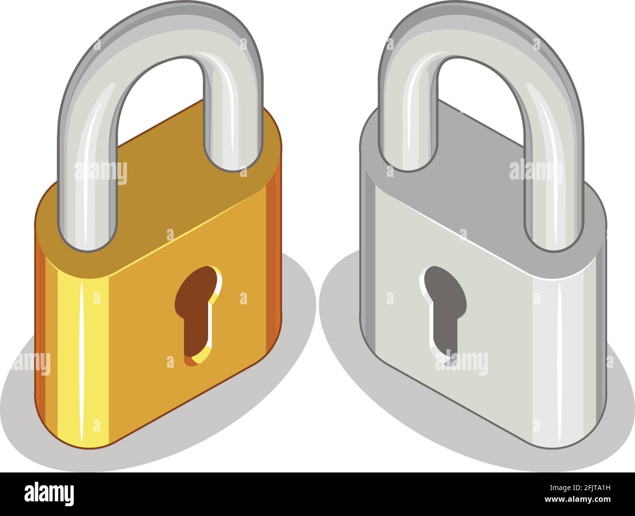 Vorhängeschloss Sicherheit Datenschutz Symbol Cartoon Vektor ...