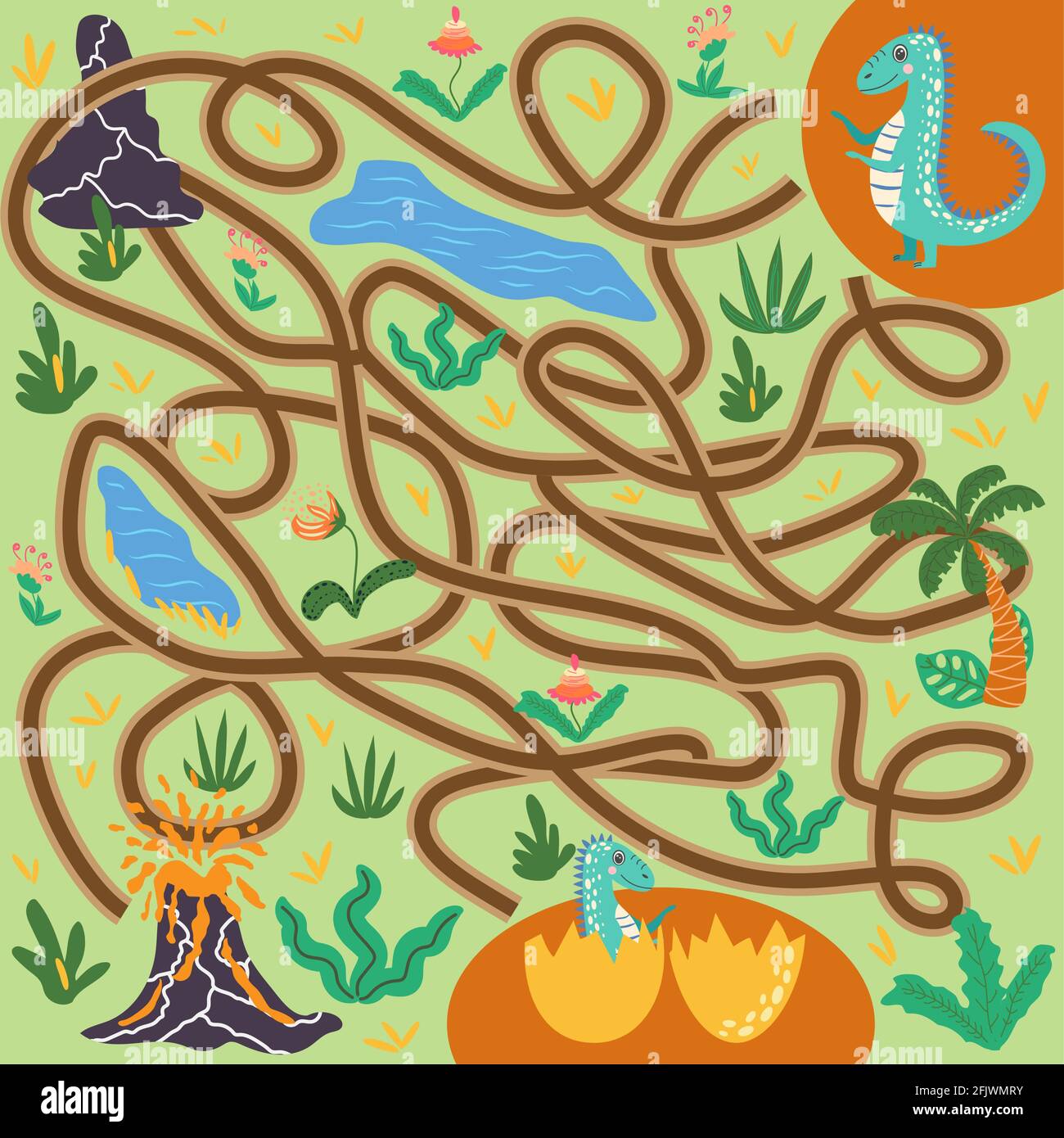 Hilf Dinosauriern, den Weg zum Nest zu finden. Labyrinth. Labyrinth ...