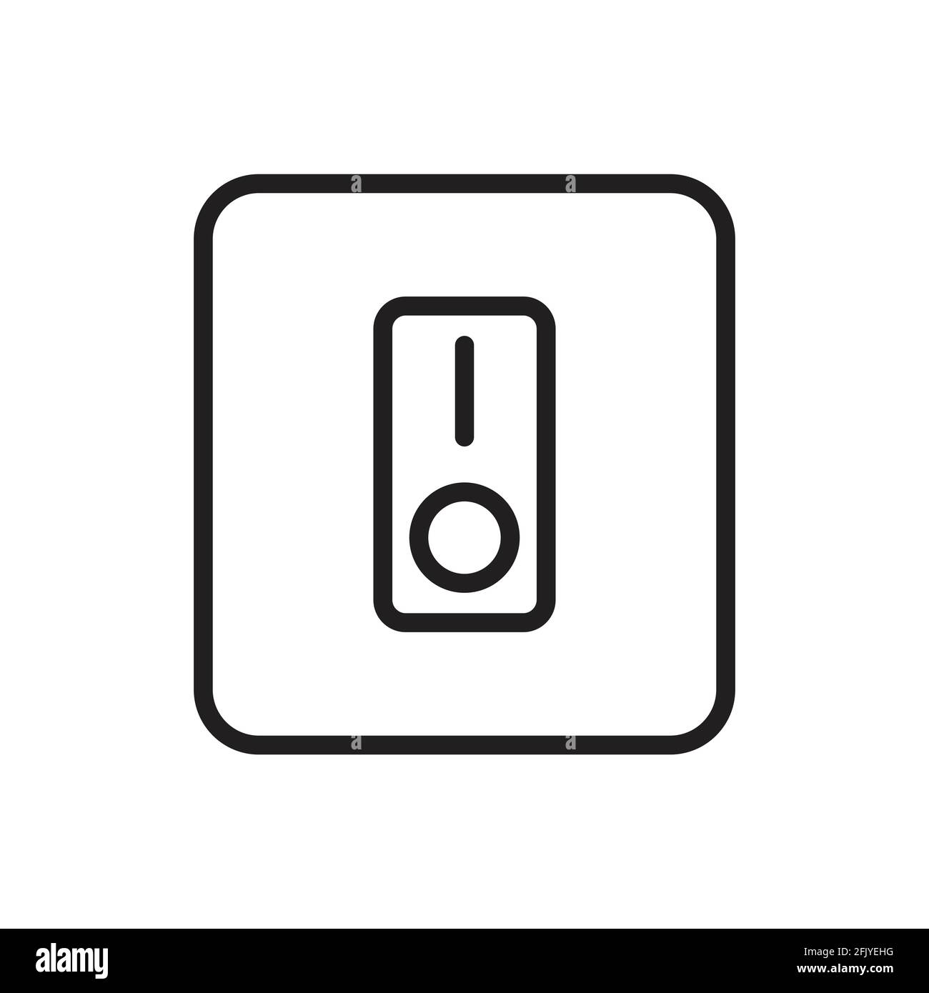 Symbolvektor für die Kontur des elektrischen Schalters. Strom aus ...