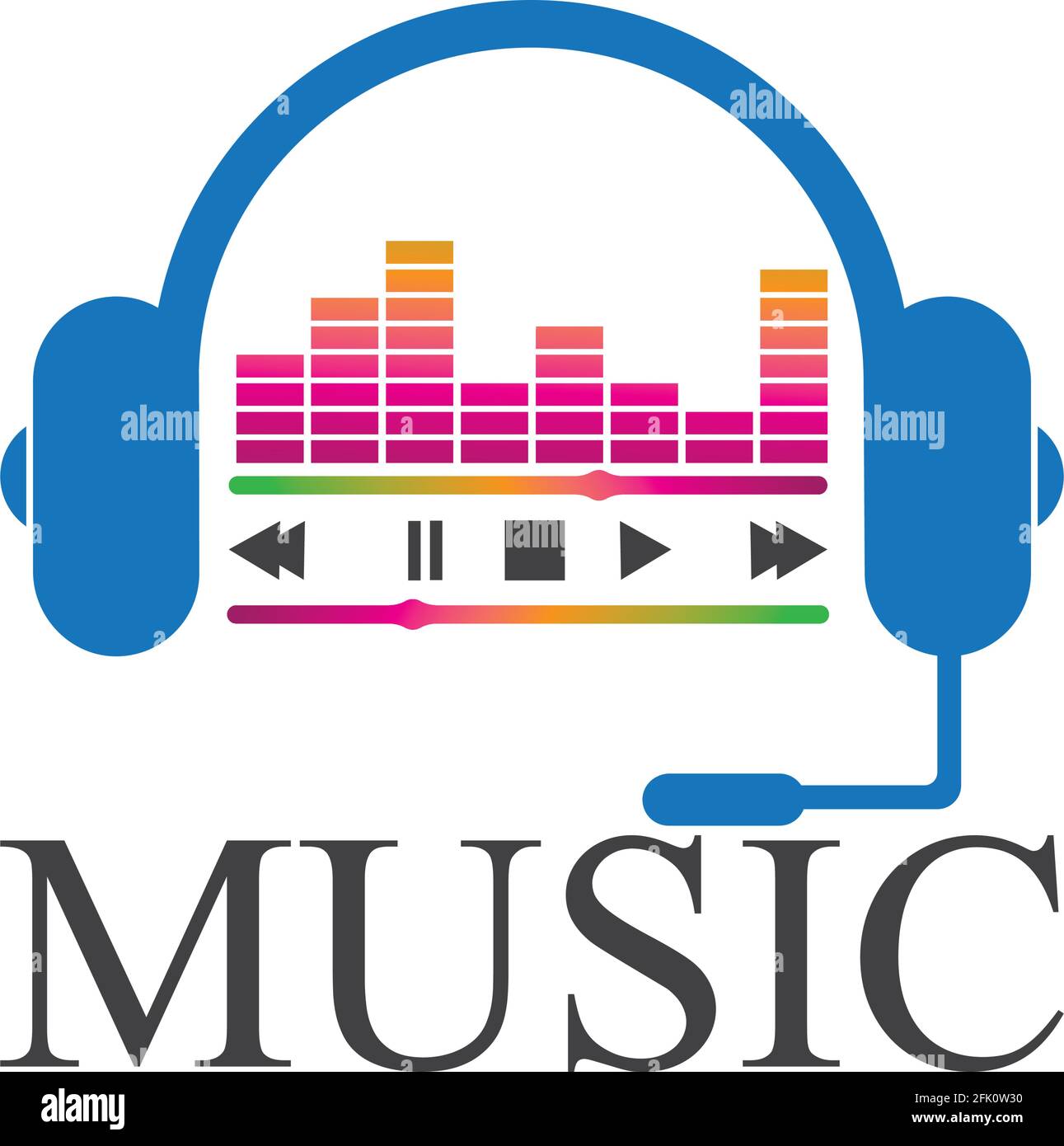 Vorlage zur Illustration von Musik-Logo-Symbolen für Vektorgrafiken ...