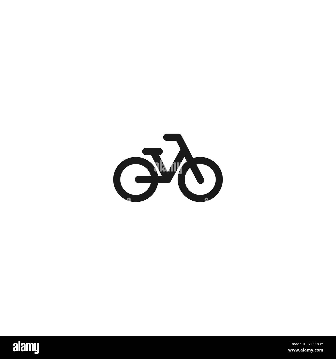 Fahrradsymbol. Flaches Fahrrad Piktogramm isoliert auf weiß ...