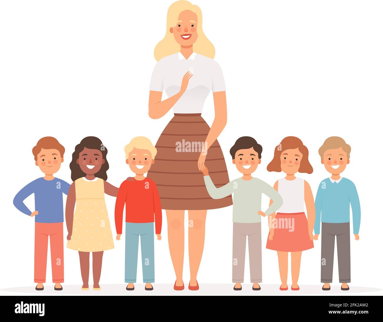 Erzieherin Mit Kindern Clipart