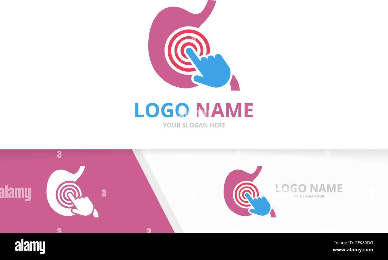 Vektor Magen und Klick-Logo-Kombination. Design-Vorlage für Magen-Darm ...
