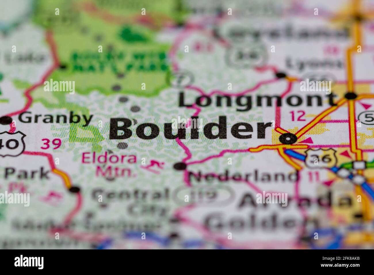 Boulder colorado auf einer karte -Fotos und -Bildmaterial in hoher ...