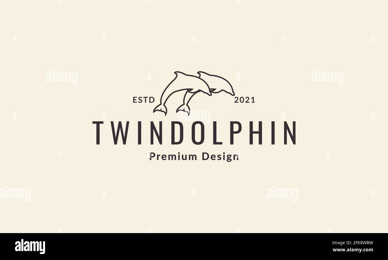 Linien zwei Delphin springen Logo Symbol Symbol Vektor Grafik Design ...