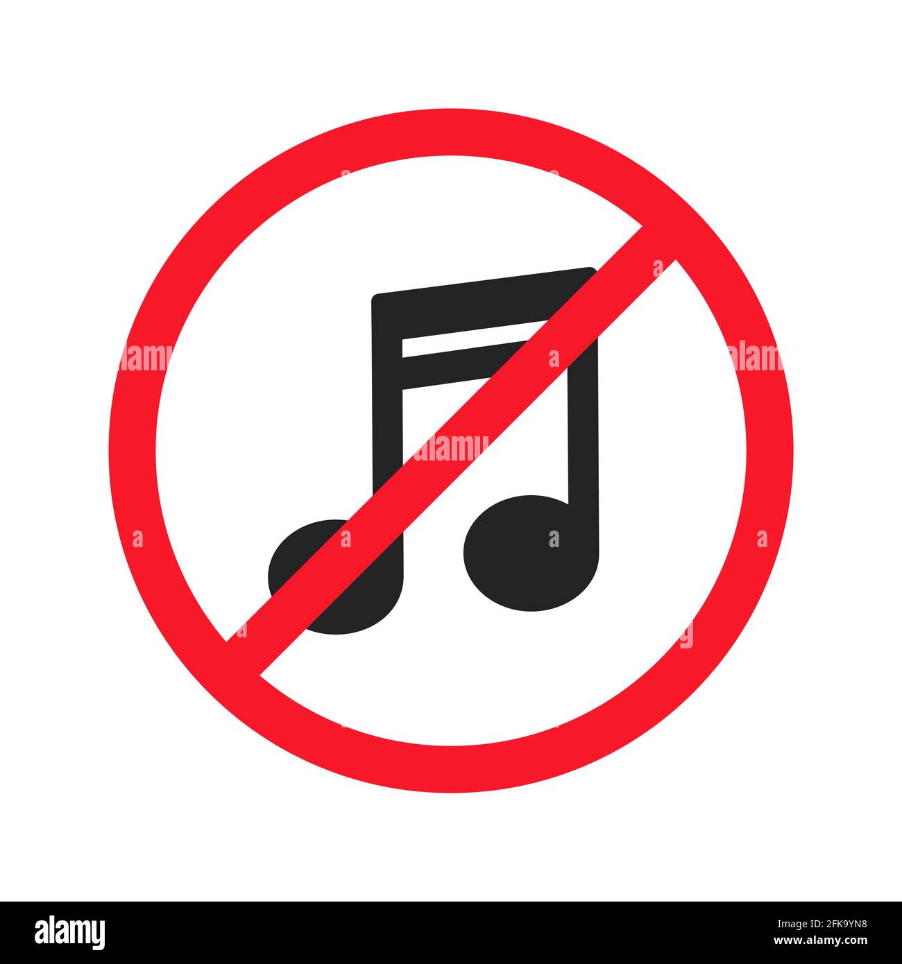 Musik ist verboten Vektor flache Illustration isoliert auf weißem ...