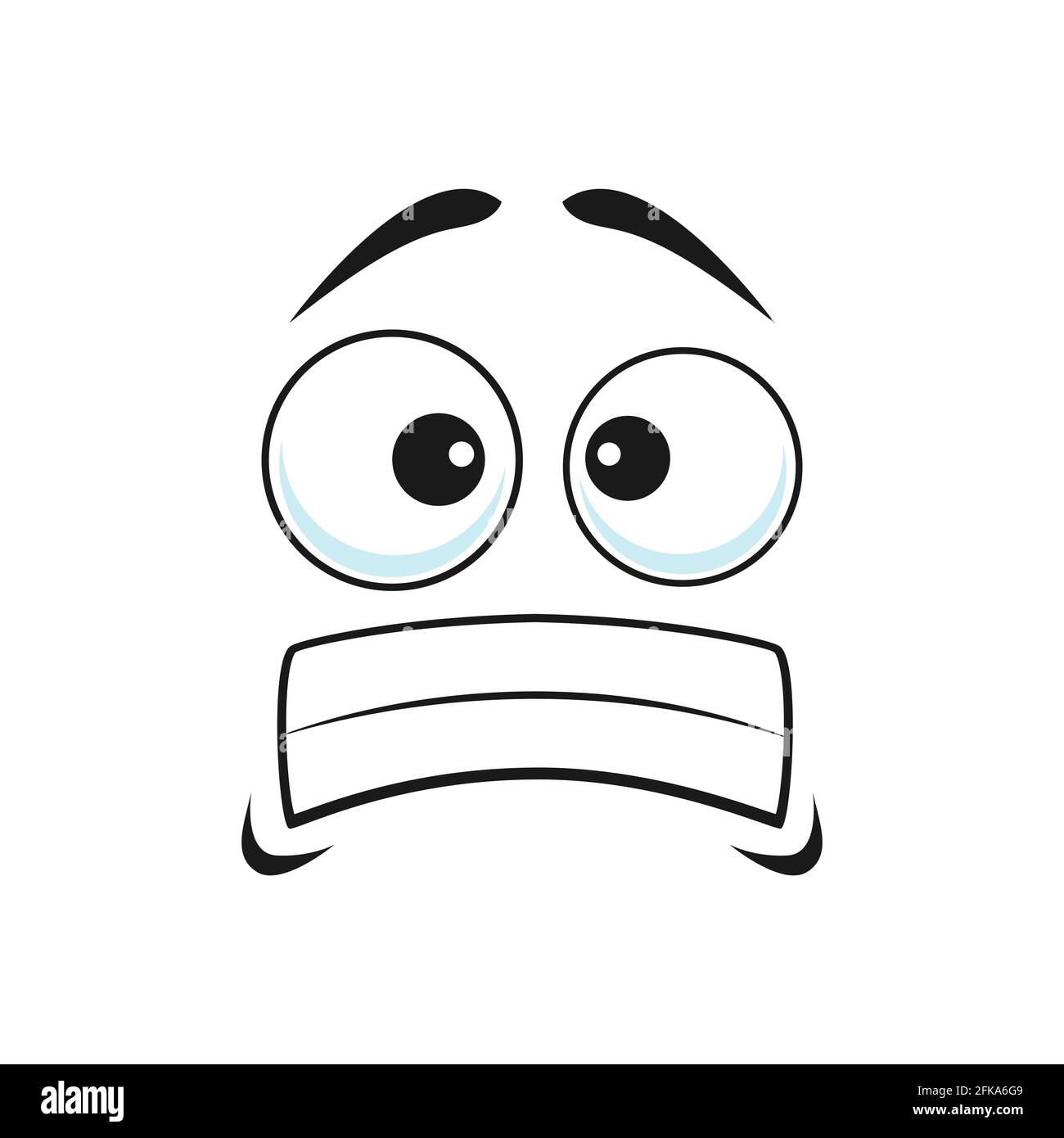 Verwirrt oder verwirrt Emoticon mit geschlossenen toothy Mund isoliert ...