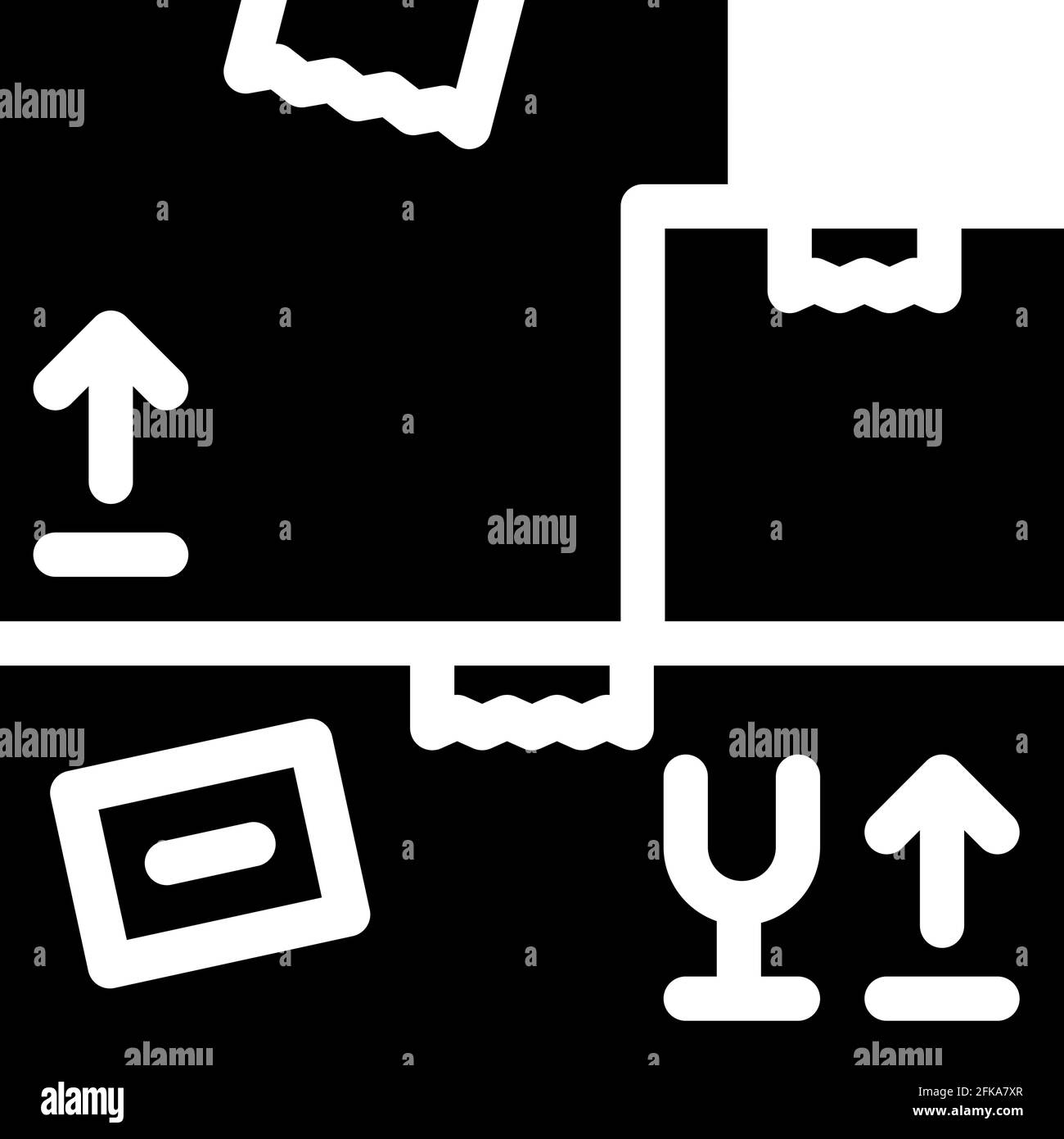 Karton-Boxen Großhandel Glyphe Symbol Vektor Illustration Stock ...