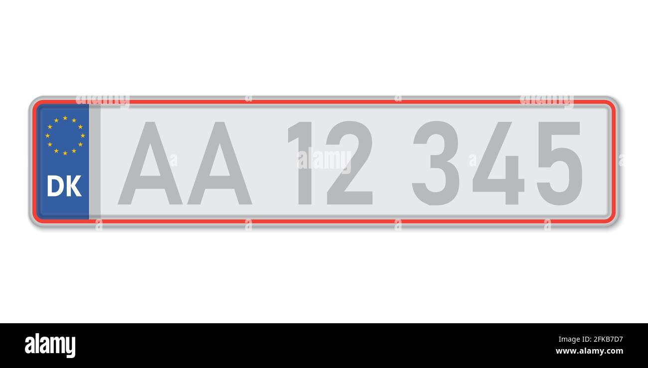 Dänisches Auto Nummernschild . Fahrzeugzulassung von Dänemark ...