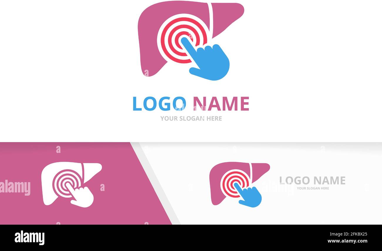 Vektor-Leber und Hand-Logo-Kombination. Einzigartige Design-Vorlage für ...