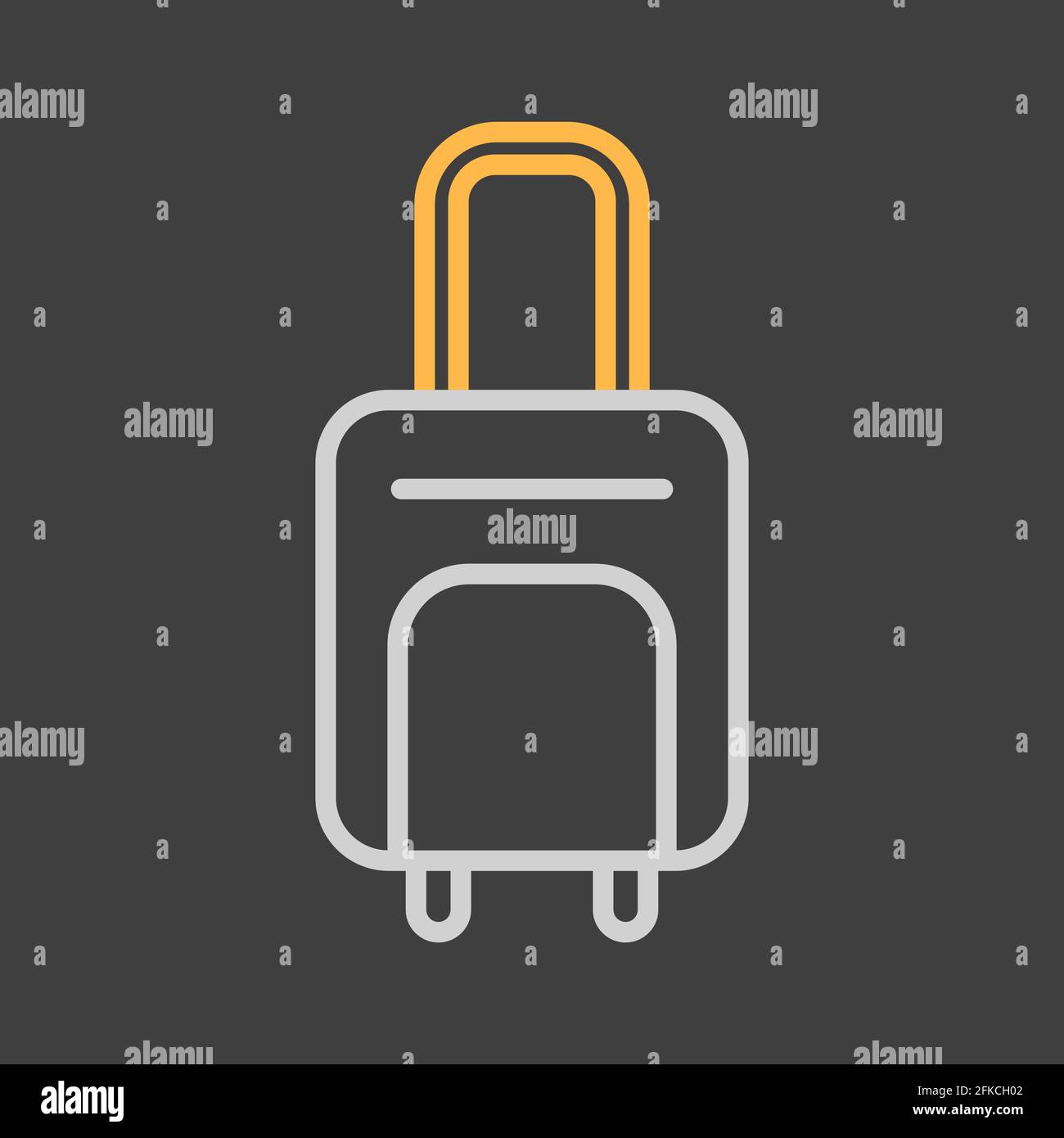 Gepäck, flaches Vektorsymbol für Gepäck auf dunklem Hintergrund. Graph ...