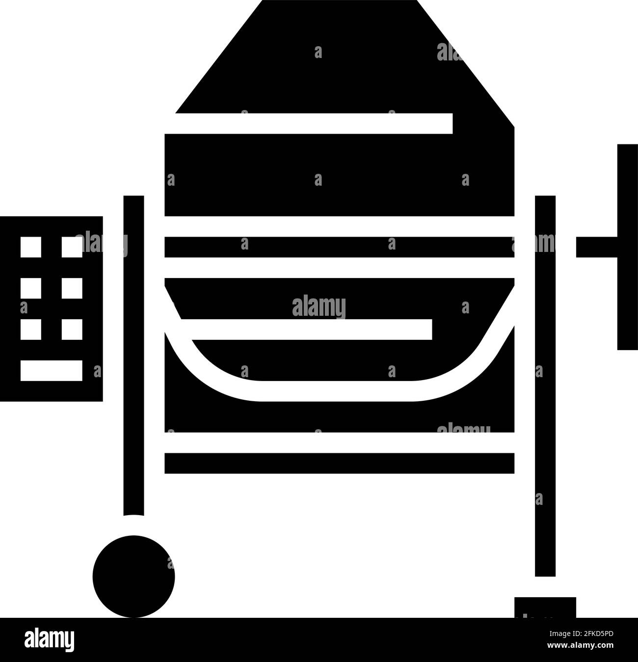 Beton Produktionsmischer Glyphe Symbol Vektor-Illustration Stock ...
