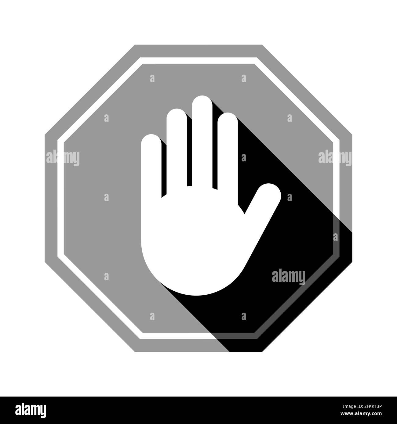 Stop Hand Block Achteck Zeichen oder Adblock oder nicht eingeben Symbol ...